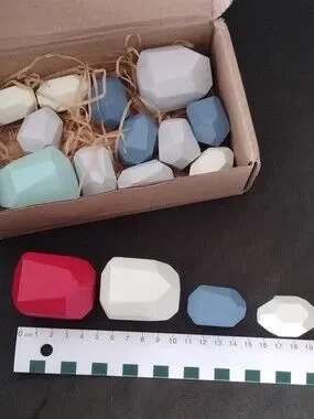 Toys | Montessori Colorful Wooden Stacking Balancing Stones Set 16 Psc ...